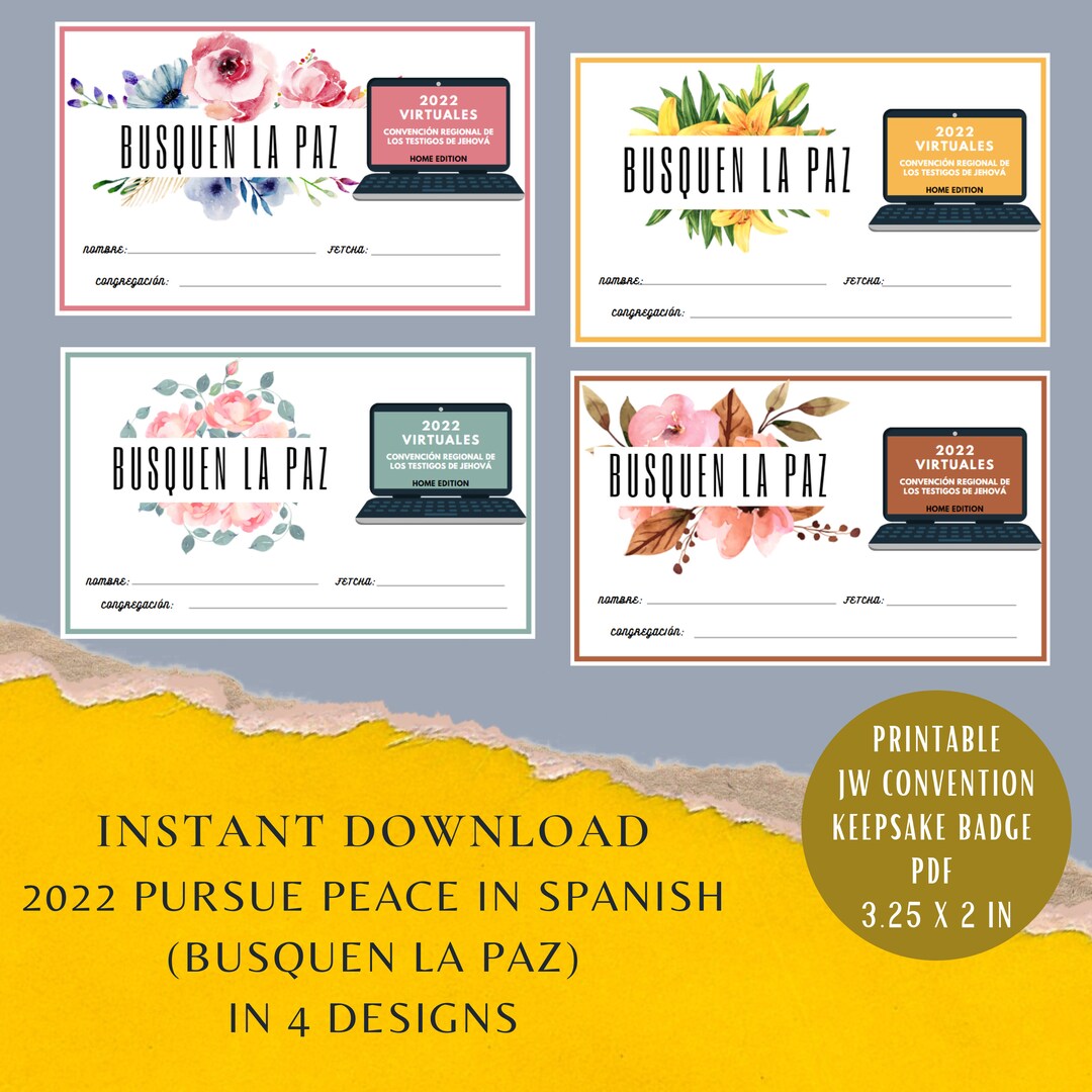 2022 Regional Convention Keepsake Badge in Spanish | Busquen La Paz ...