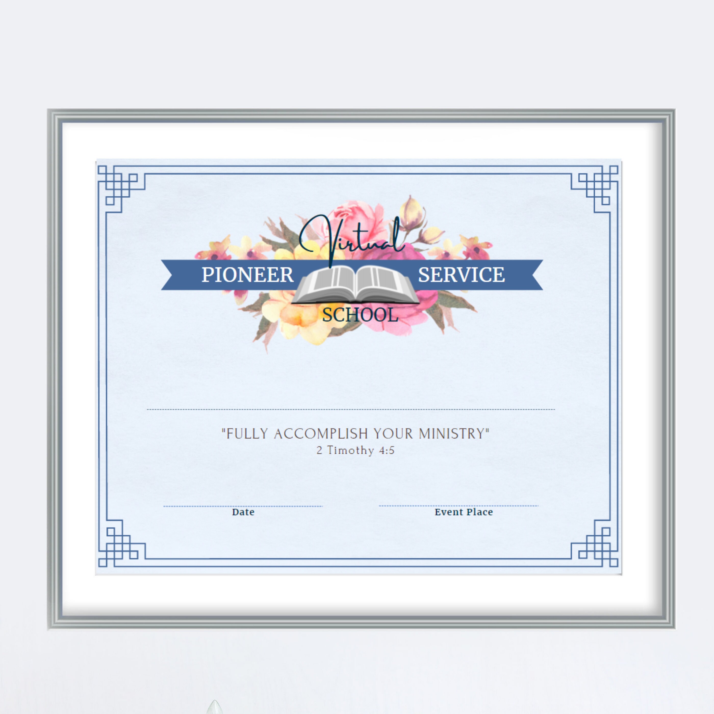JW Virtual Pioneer Service School Keepsake in Blue JW Pioneer Service ...