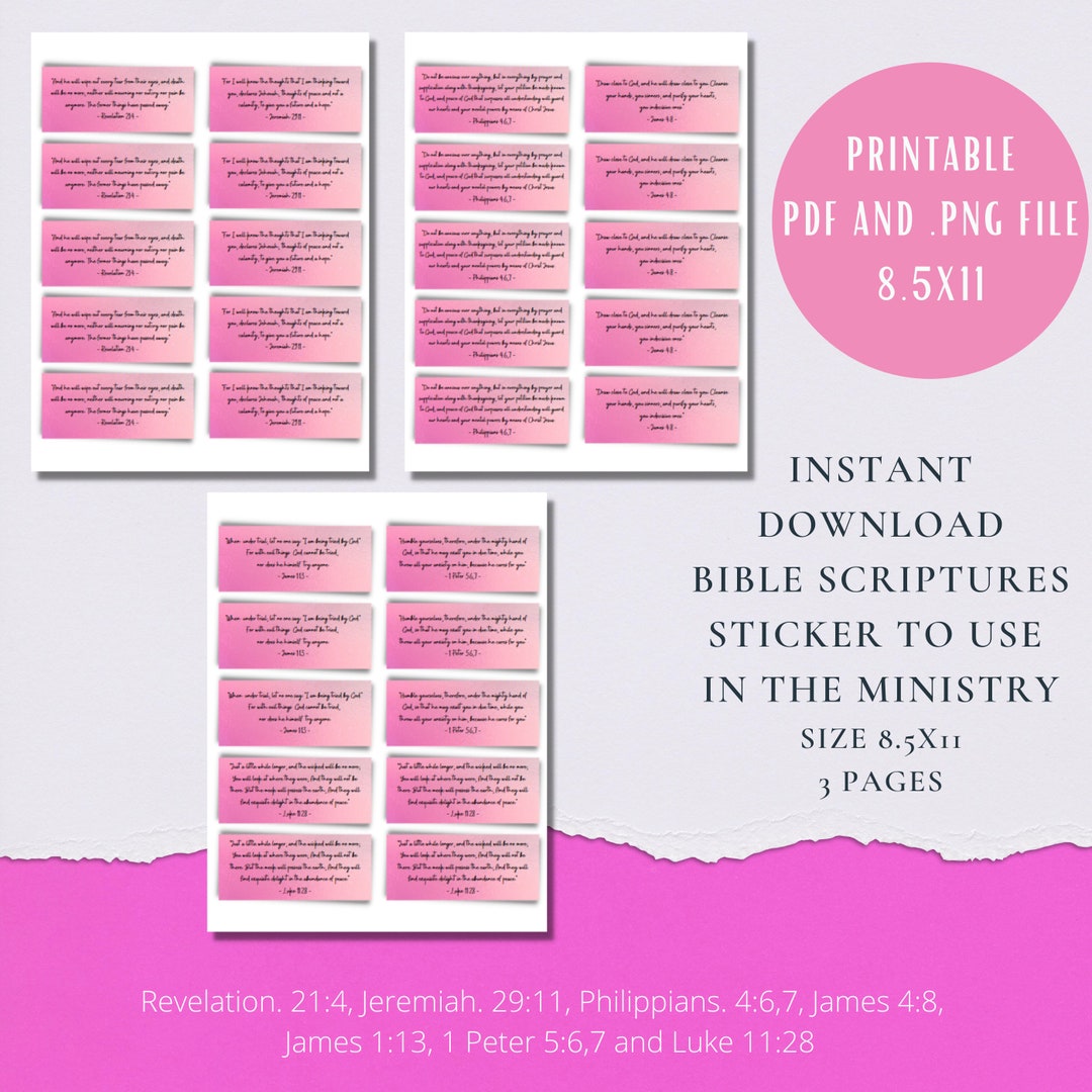 Bible Scriptures Sticker to Use in the Ministry | Bible Quotes Sticker ...