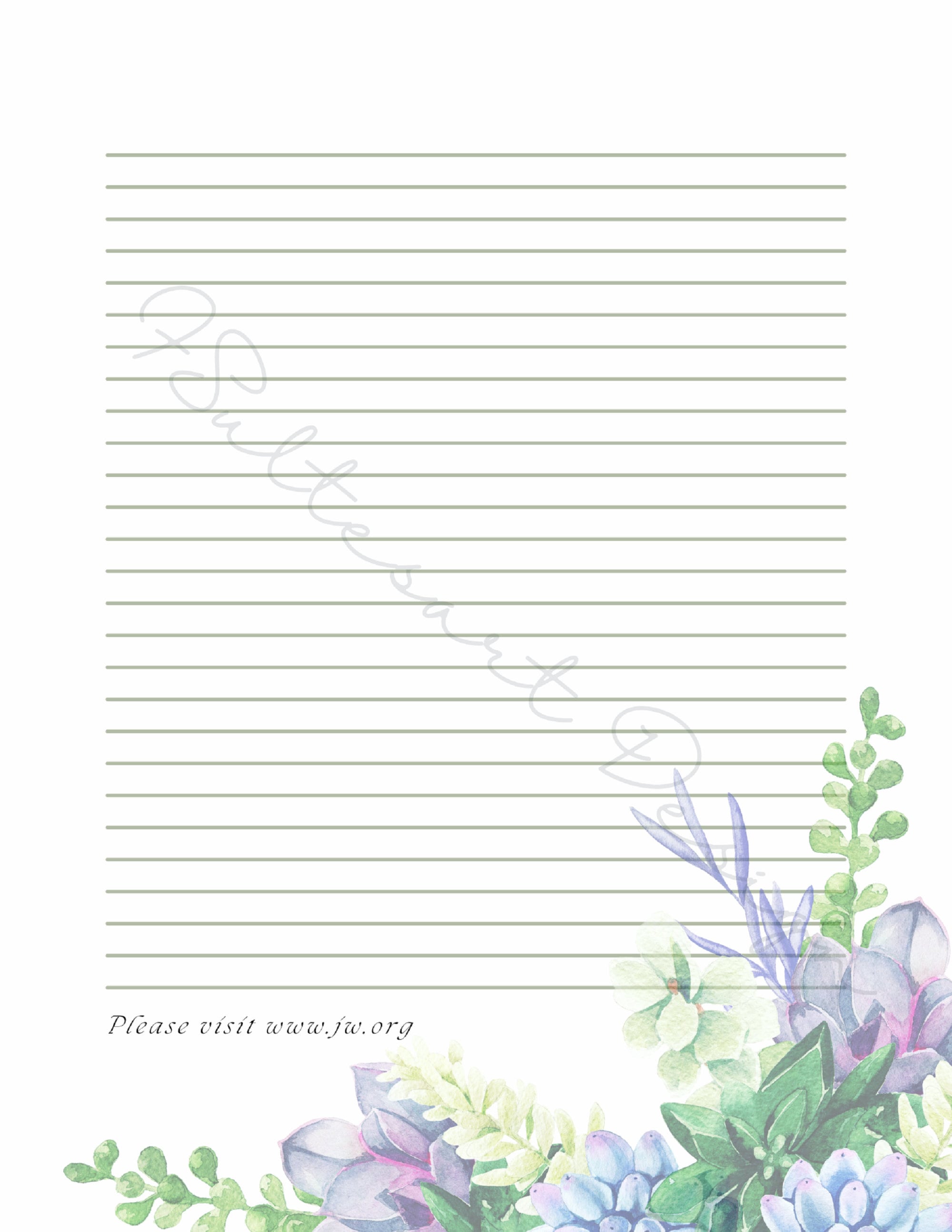 JW Printable Letter Writing Stationery | JW Ministry Writing Stationery ...