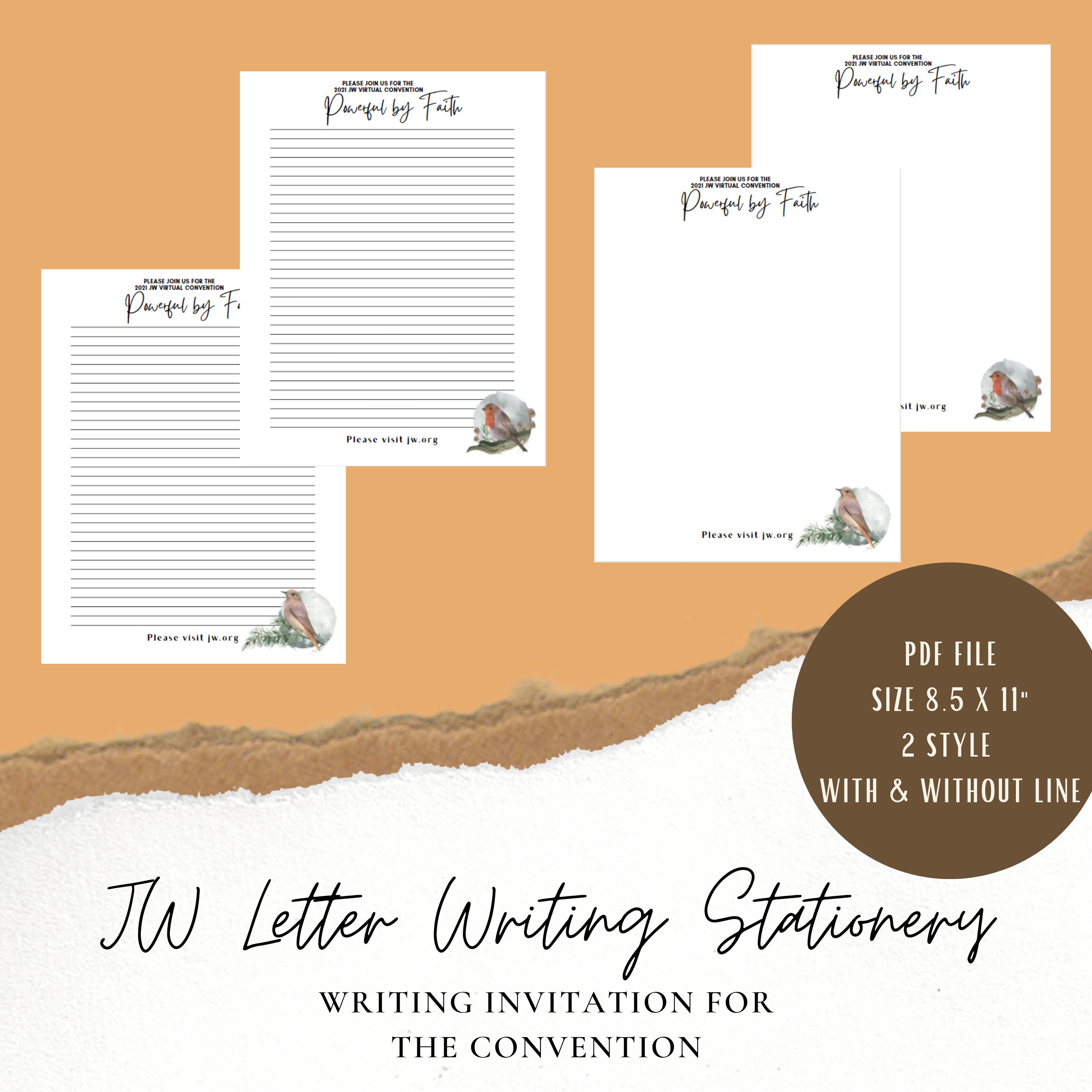 JW Letter Writing Stationery Invitation Letter Writing Ideas - Etsy ...