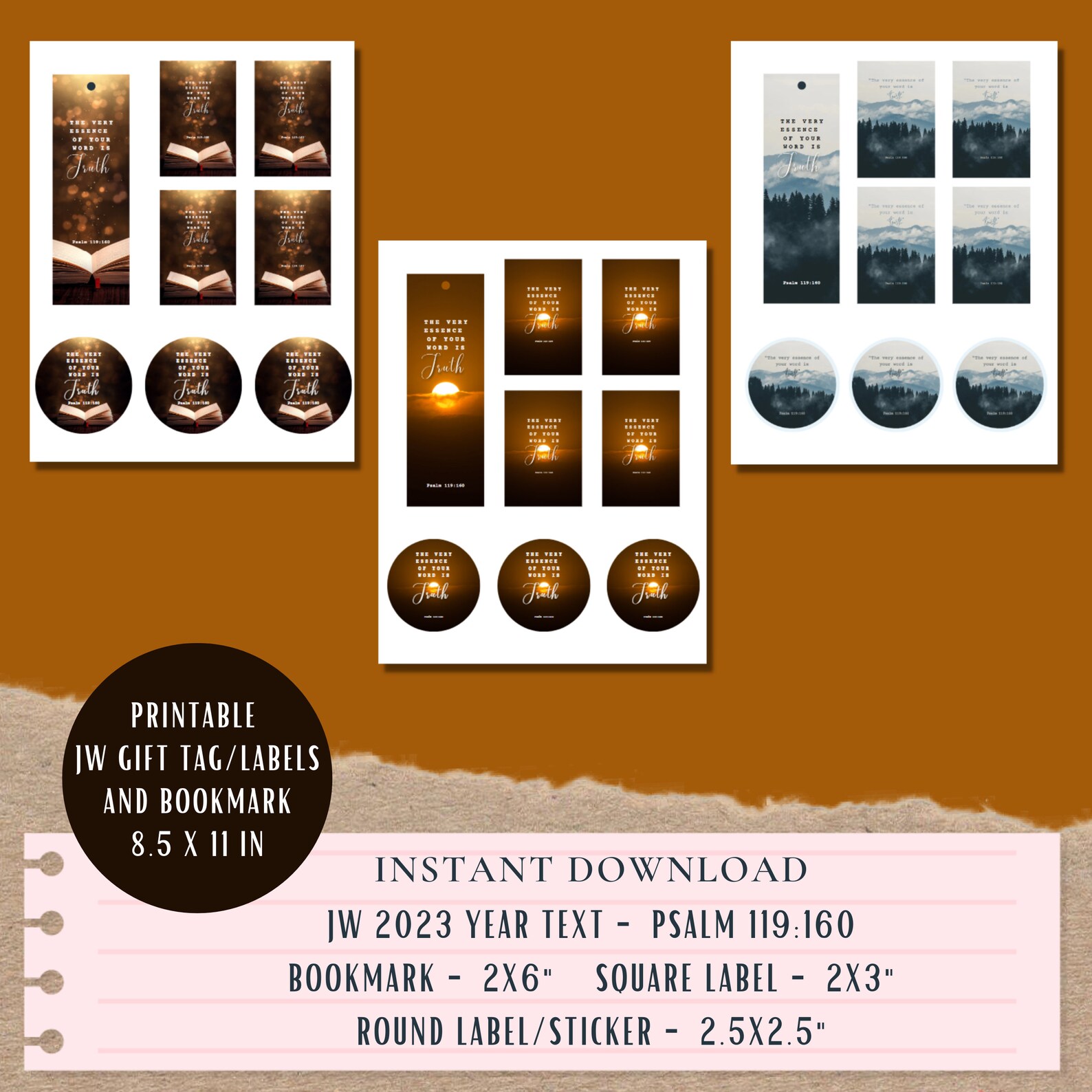 JW Year Text 2023 Printable Pack JW Bookmark, Labels, Stickers JW ...