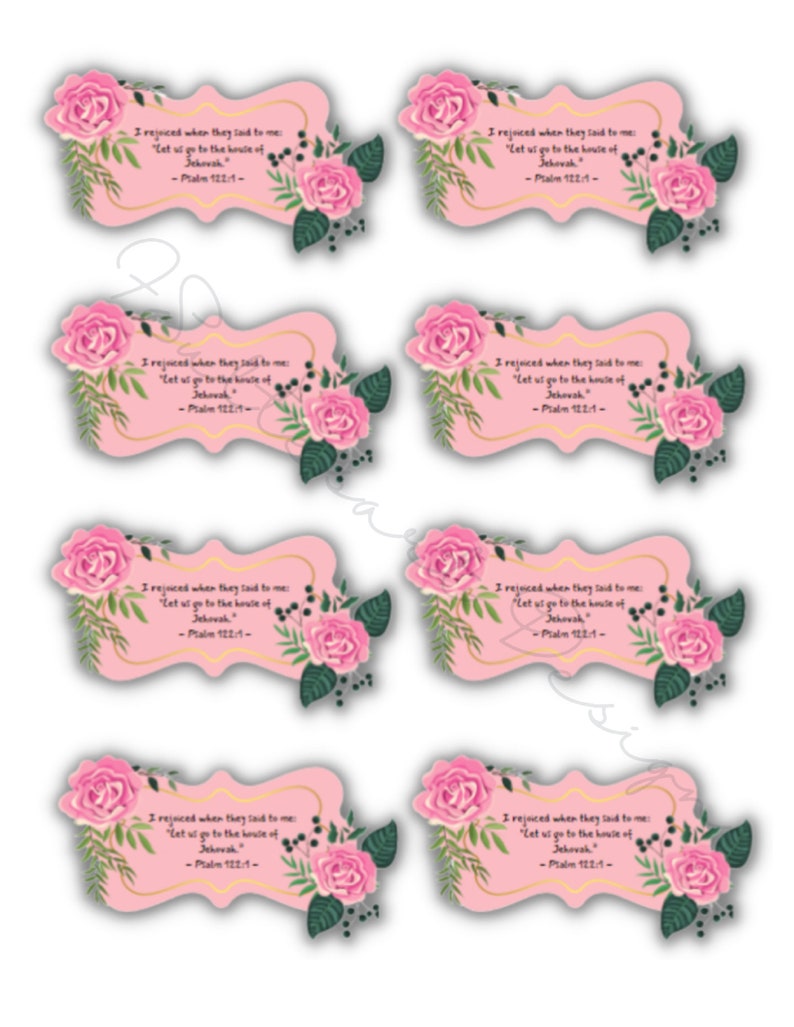 JW Welcome Back to the Kingdom Hall Sticker Pack Psalm 122:1 Sticker ...