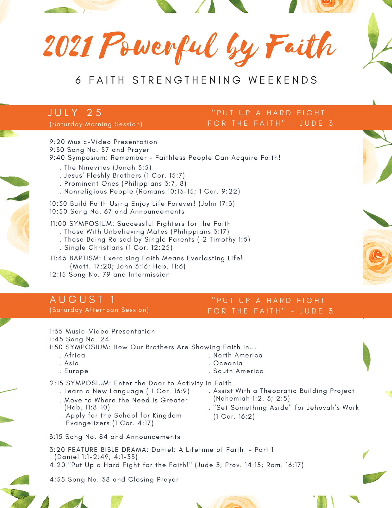 JW Printable 2021 Regional Convention Notes With Program Schedule PDF ...