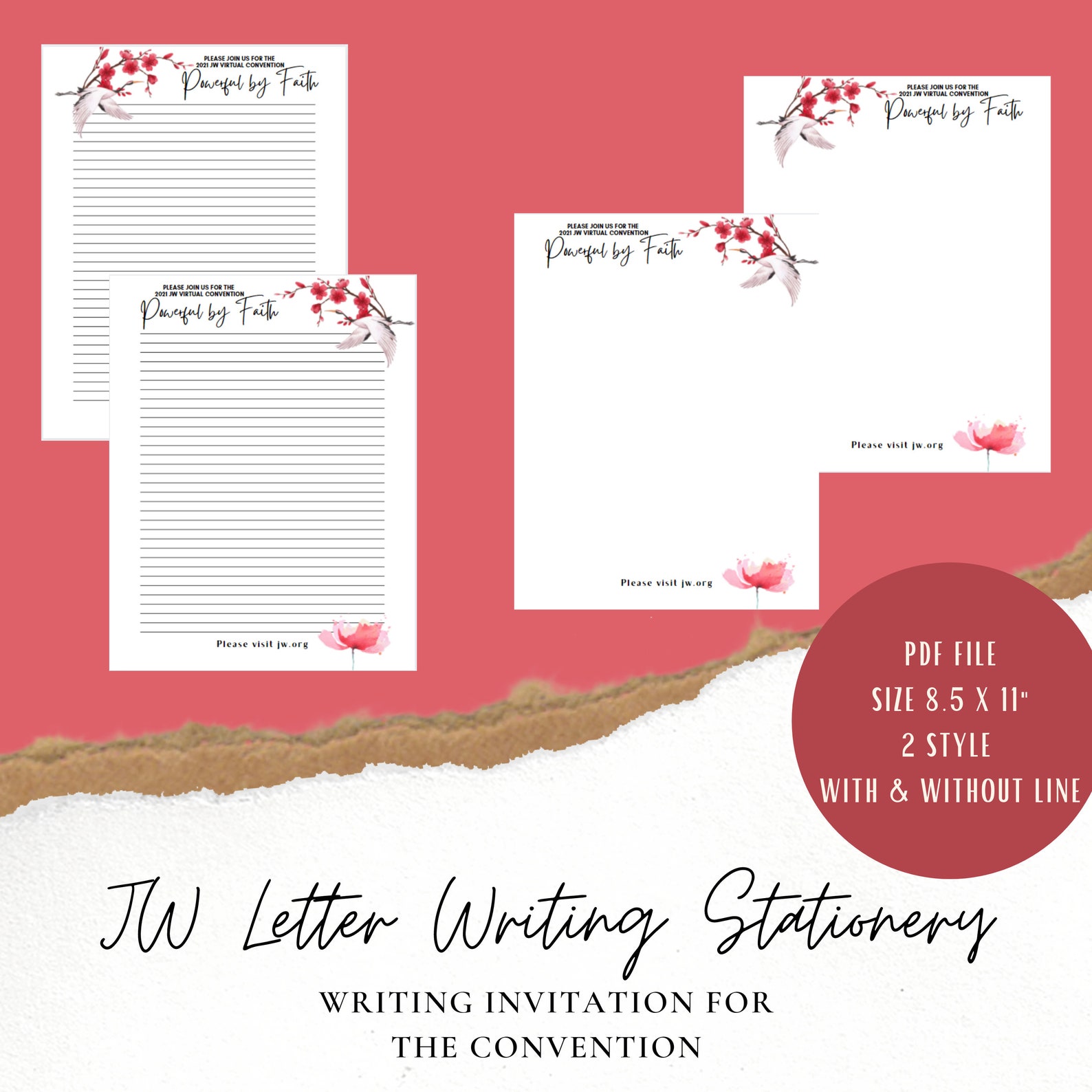 JW Letter Writing Stationery Invitation Letter Writing Ideas Etsy