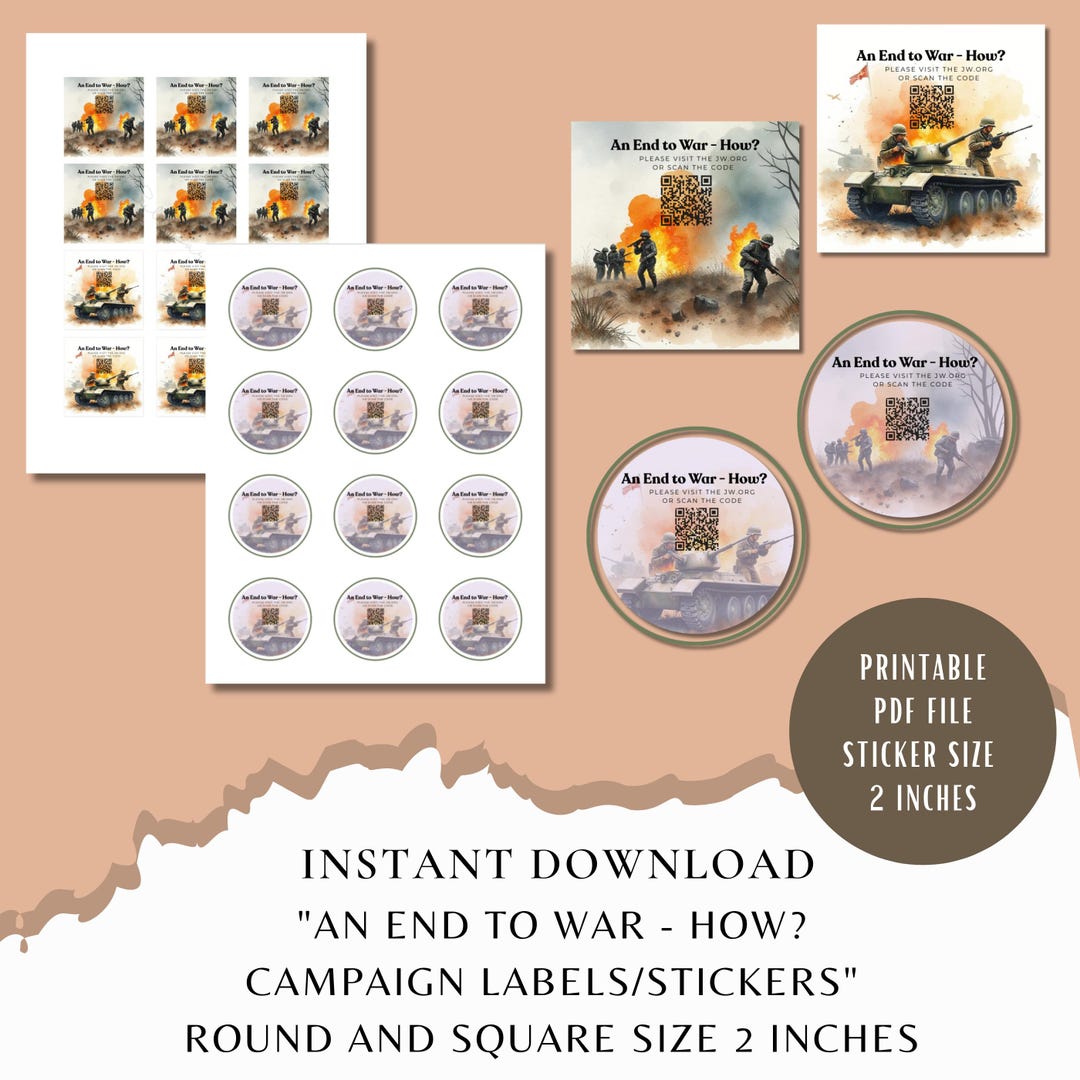 Printable Labels - JW Campaign an End to War - How? - Etsy