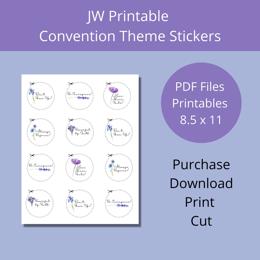 JW Convention Theme Printable Stickers| Regional Convention Printable ...