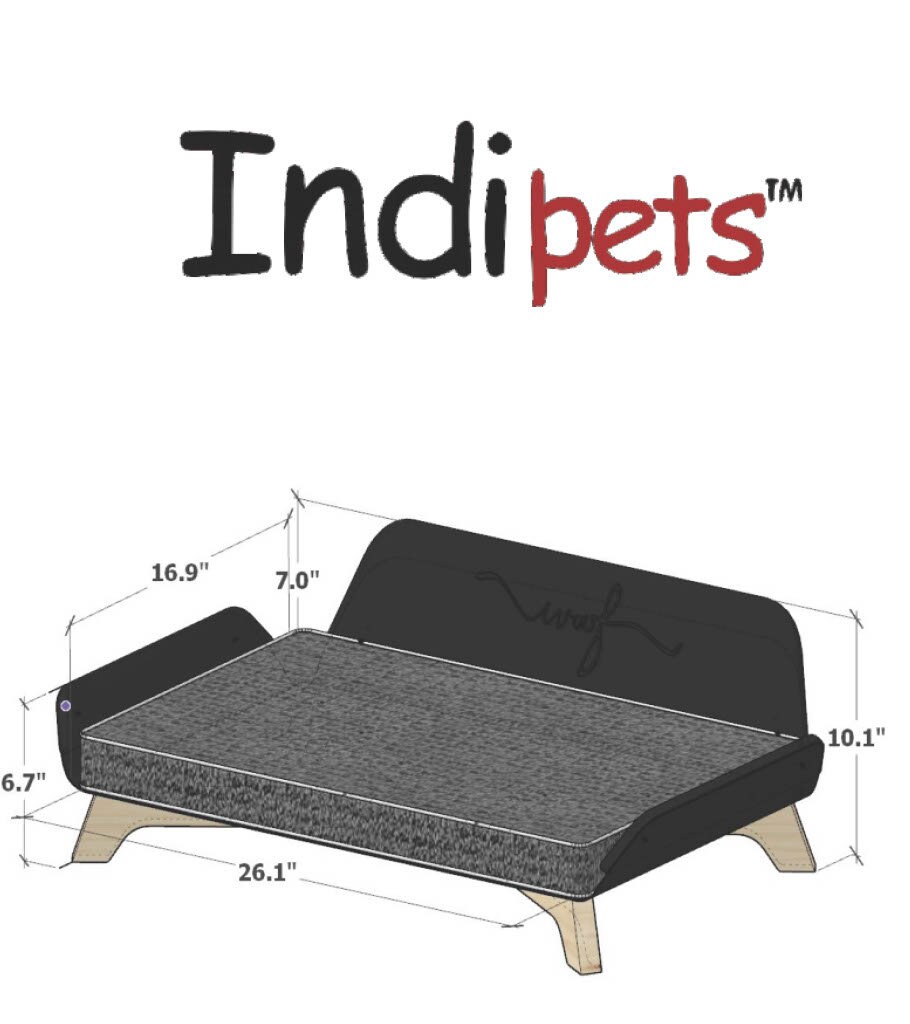 VOOF Black Luxury Dog Beds/ Sofa, Pure Pinewood Legs, Memory Foam ...