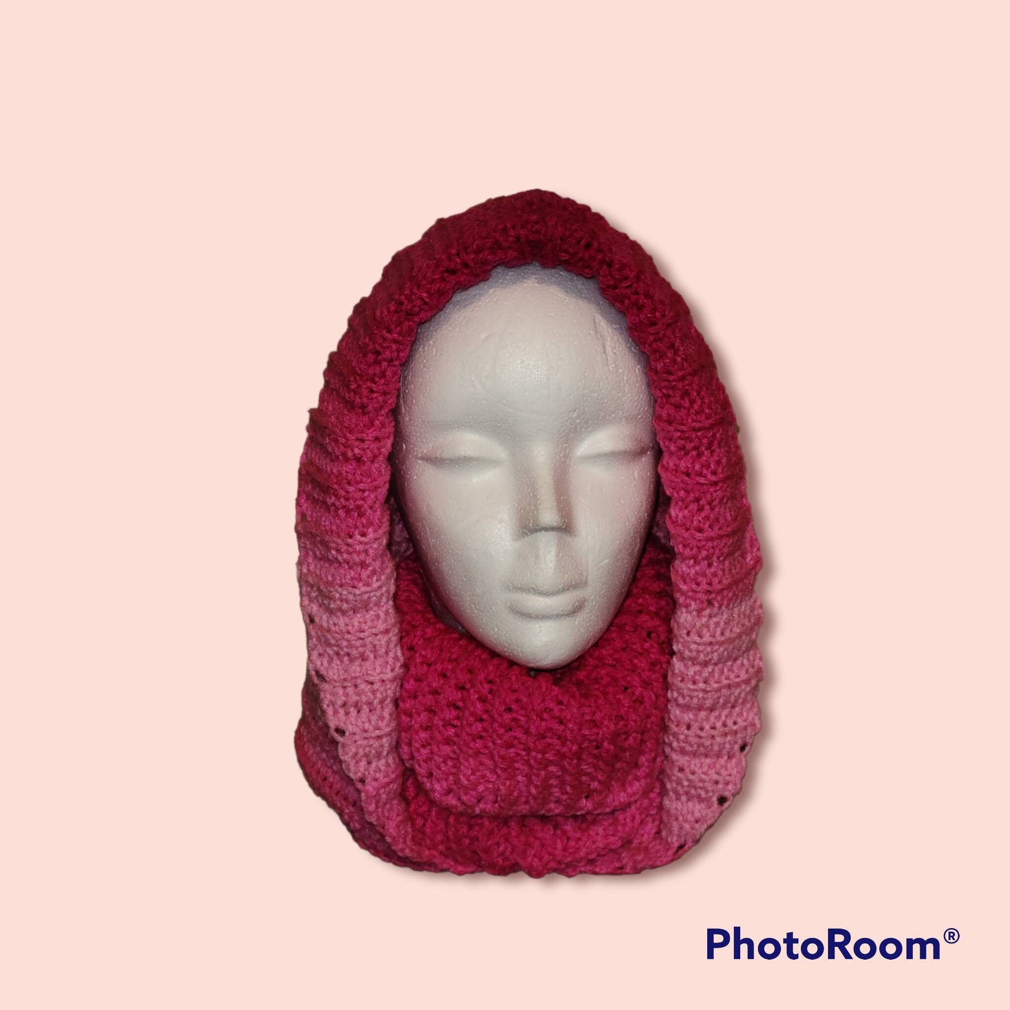 Pink Ombre Hooded Cowl Mask - Etsy