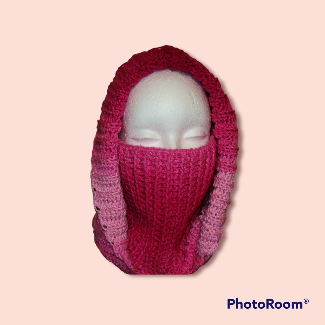 Pink Ombre Hooded Cowl Mask - Etsy
