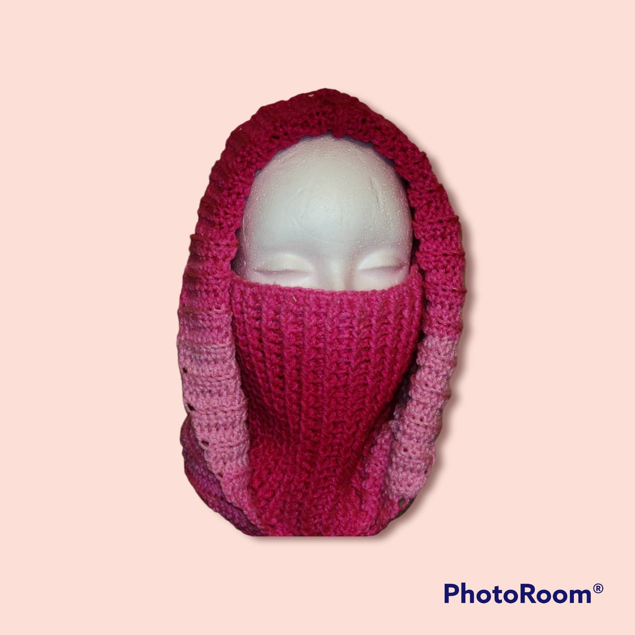 Pink Ombre Hooded Cowl Mask - Etsy