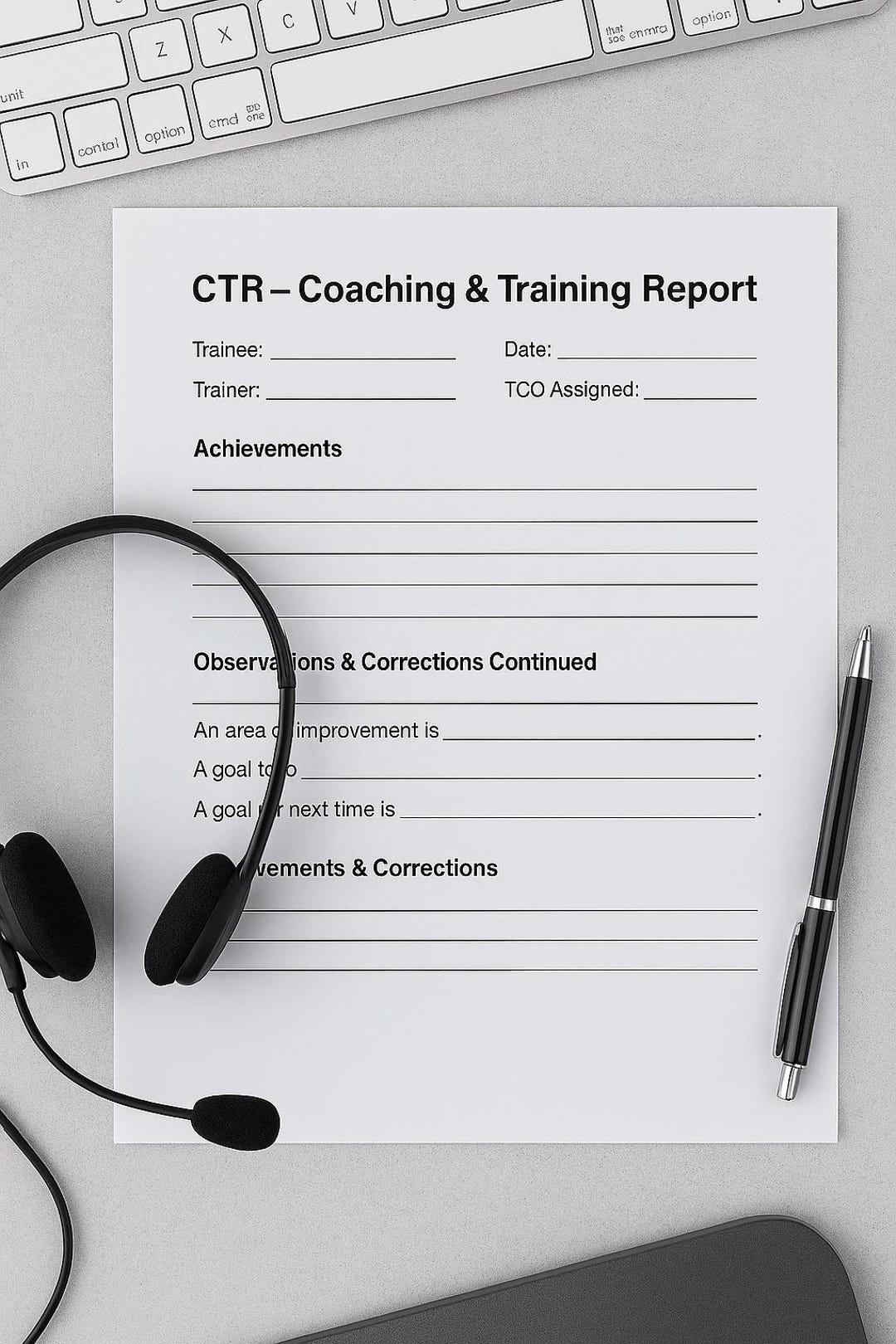 Dispatch Coaching Report Template | Editable CTR Eval Form (PDF & DOCX ...