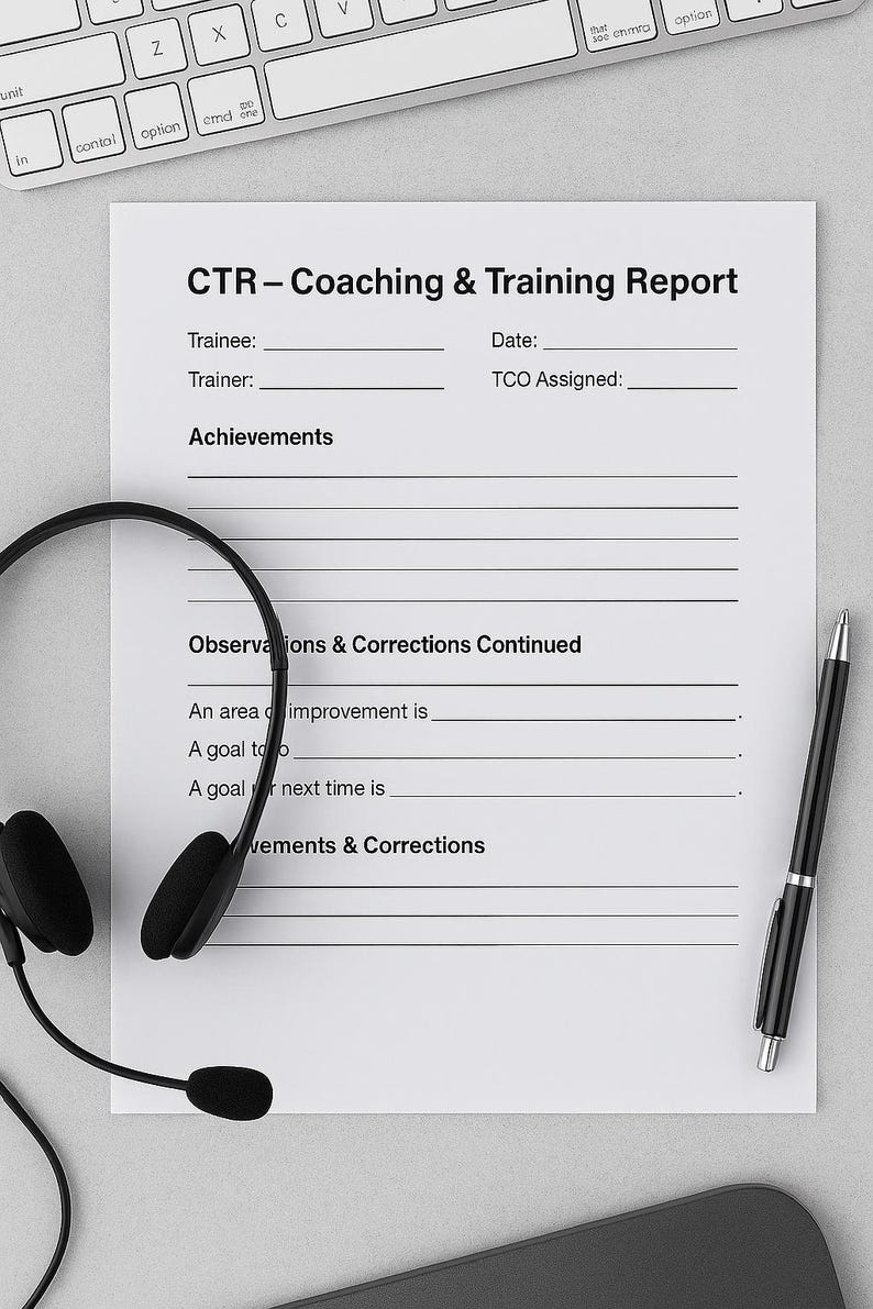 Dispatch Coaching Report Template | Editable CTR Eval Form (PDF & DOCX ...