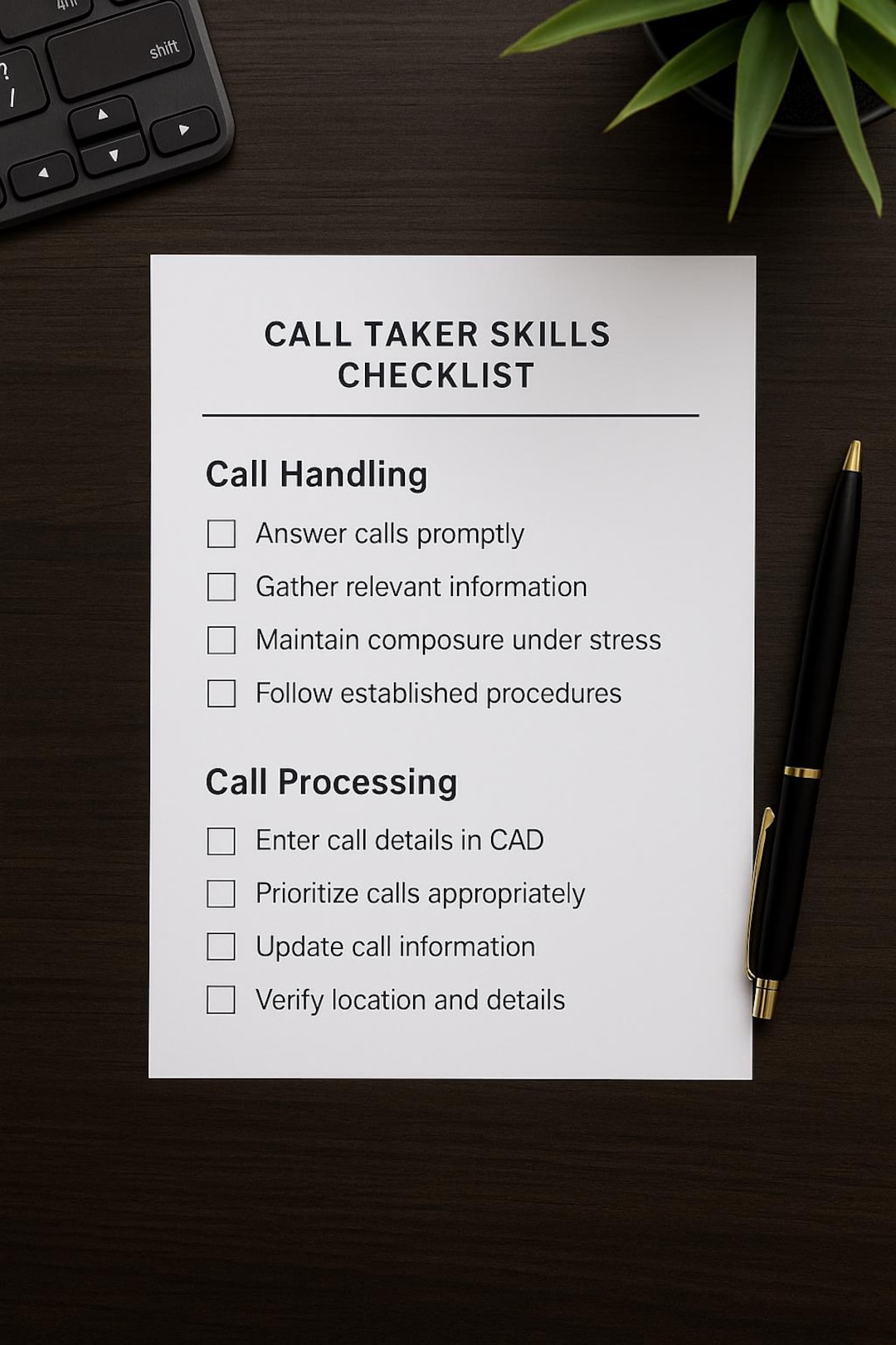 911 Dispatcher Training Checklist | Call Taker Skills (PDF & DOCX) - Etsy