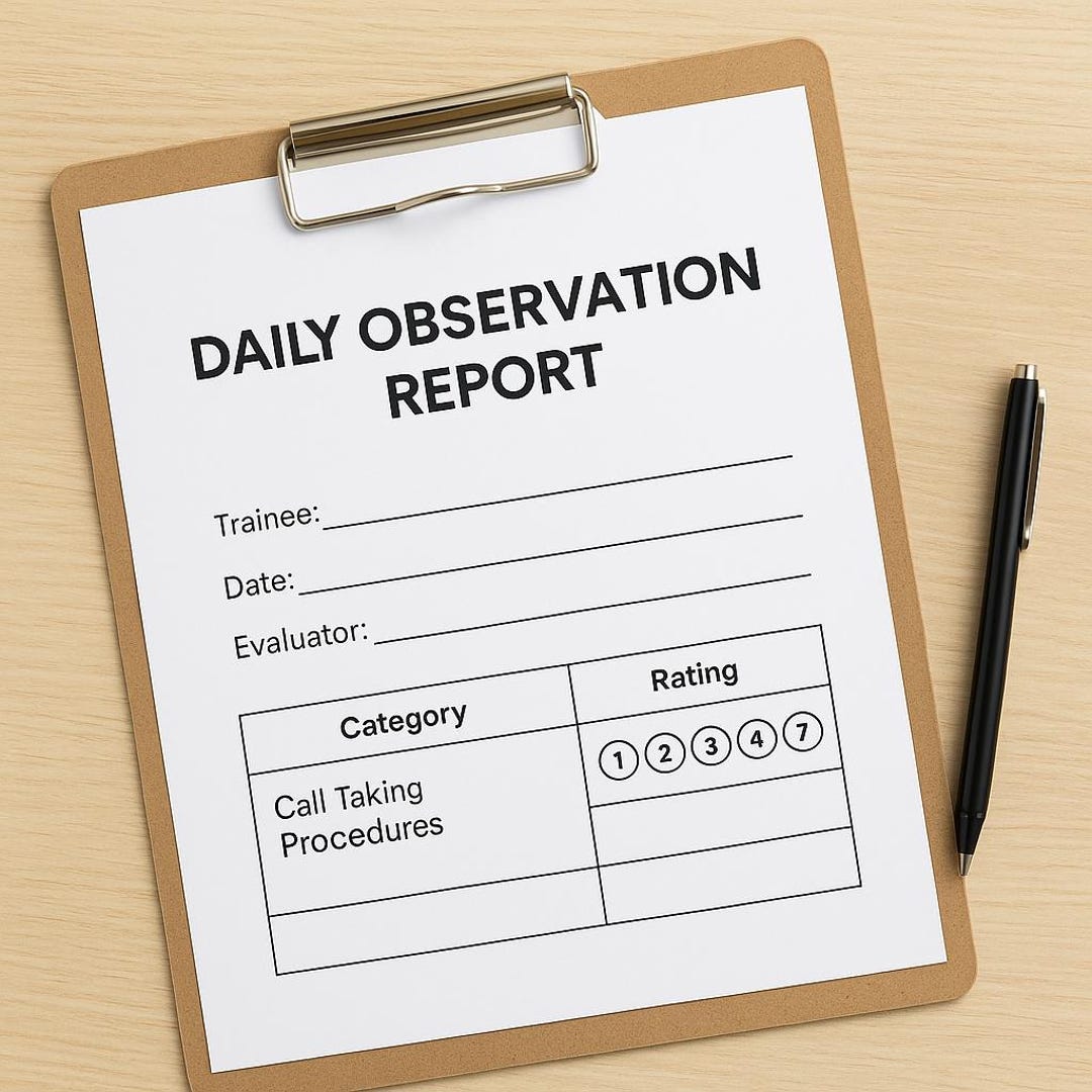 Editable Daily Observation Report | Public Safety Training (printable ...