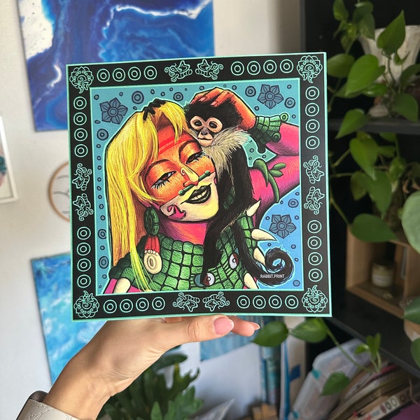 Aztec Monkey Art - Etsy