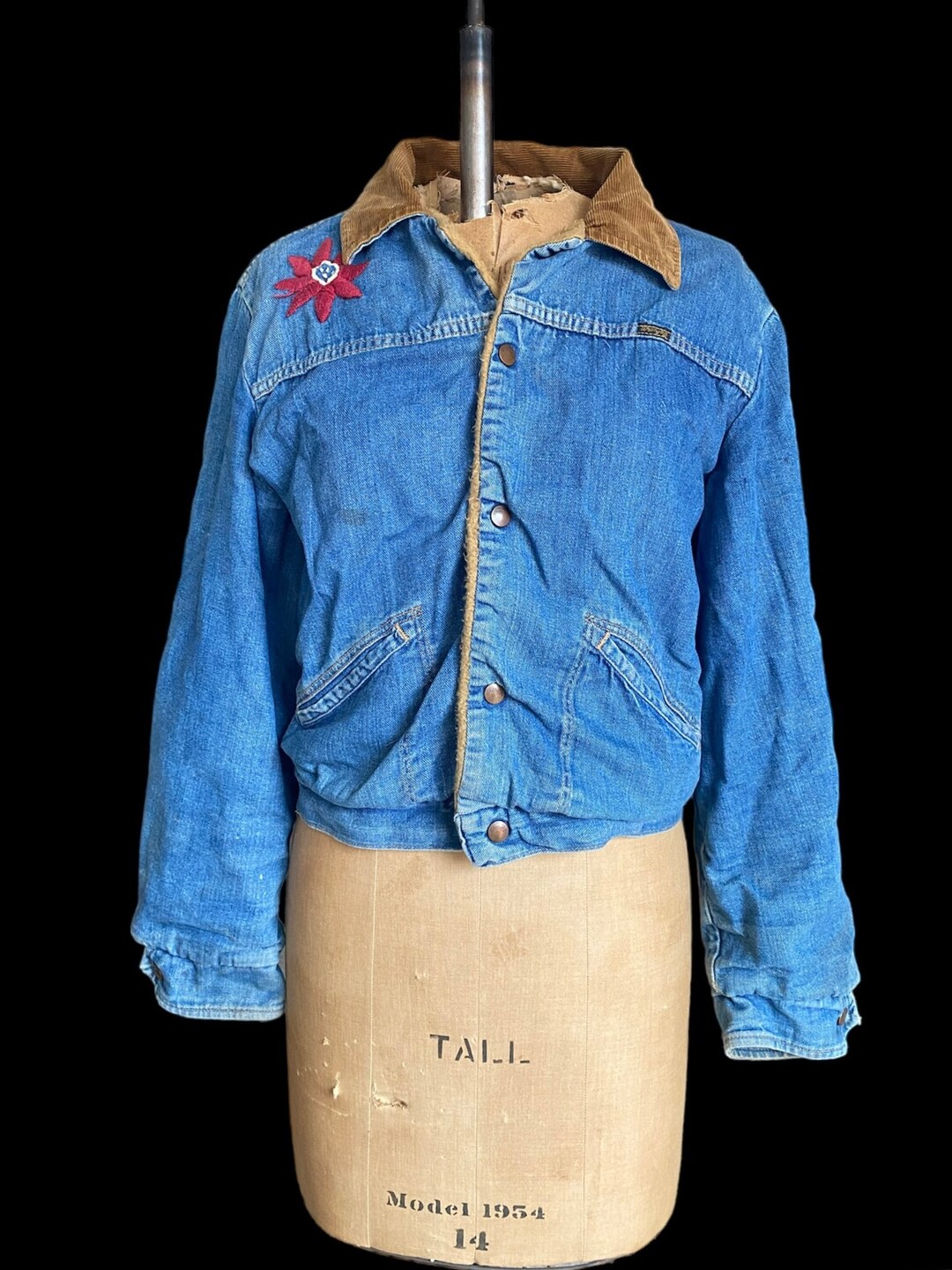 1970s Wrangler Denim Jacket Faux Fur Lined - Etsy