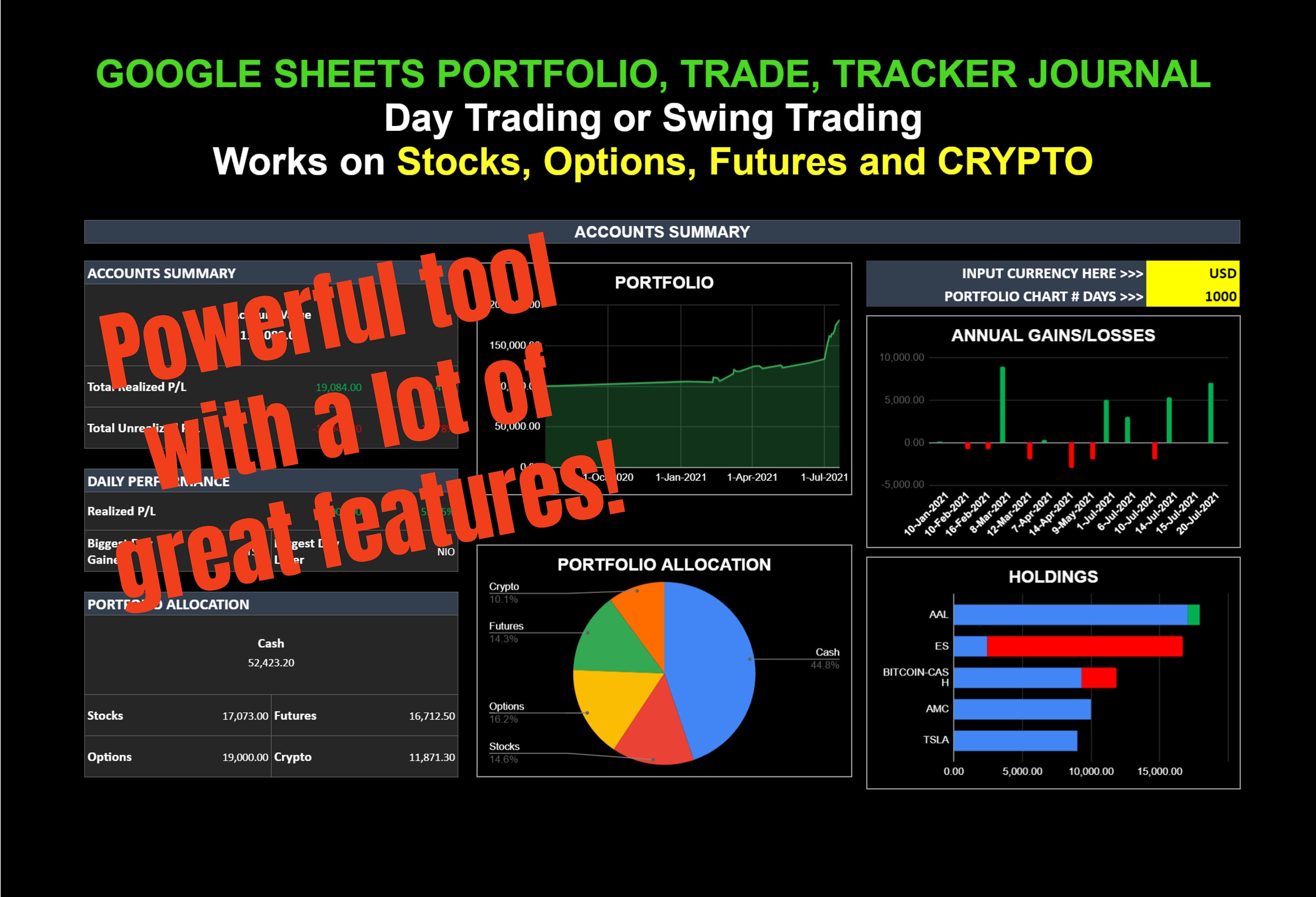 ULTIMATE Portfolio, Trade, Tracker Journal, Day Trading or Swing ...