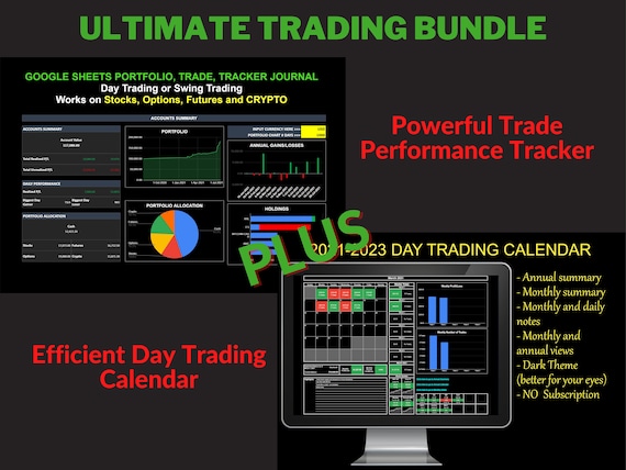 BUNDLE: GOOGLE Sheets Portfolio Trade Tracker Journal and | Etsy