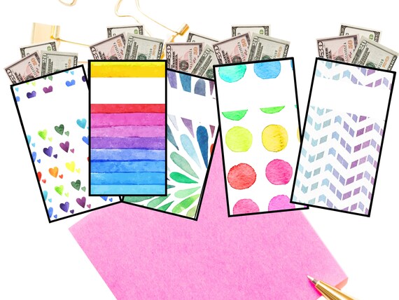 Rainbow Printable Cash Envelopes | Etsy