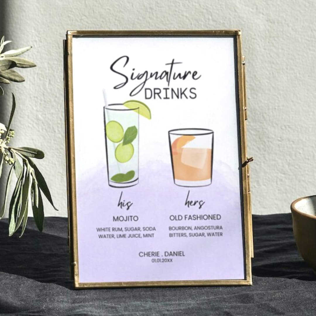 Plantilla de bebidas exclusivas / Menú de bar editable con - Etsy España