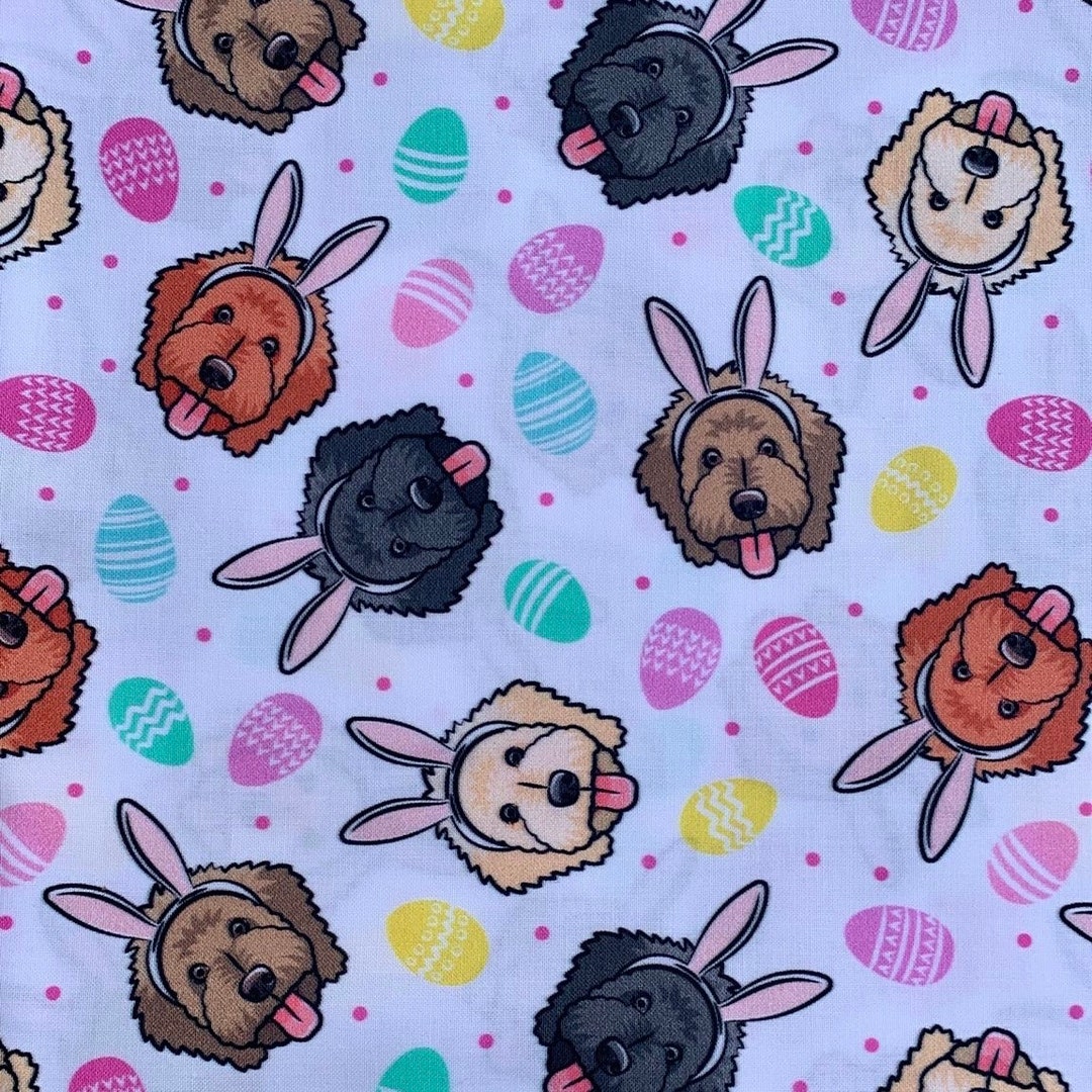 Doodle Easter Bunny Dog Bandana, Easter Doodle Bunny Bandana, Easter ...