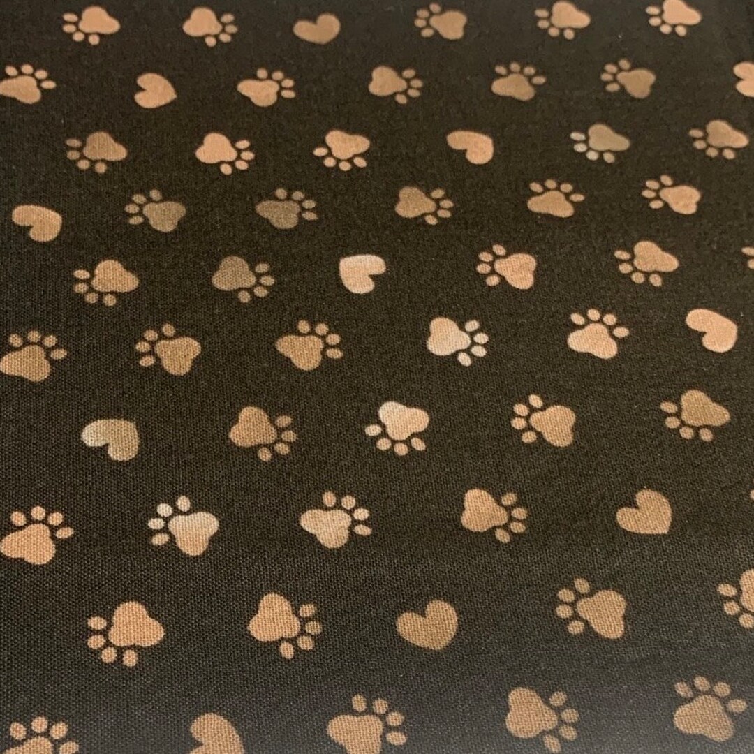 Paw Prints and Hearts on Brown Pet Bandana, Hearts Paws Pet Neckwear ...