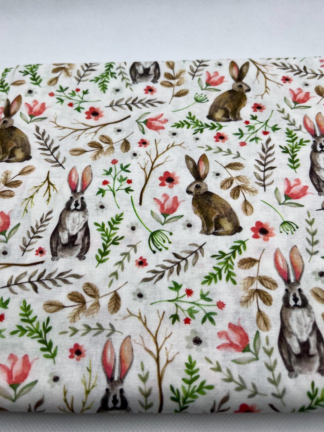 Easter Watercolor Rabbit and Leaves Pet Bandana, Bunny Bandana, Flowers ...