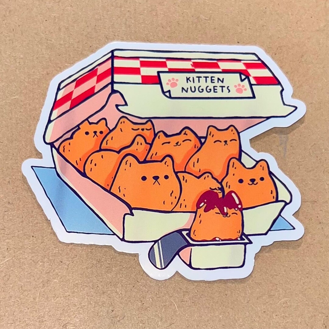 Kitten Nuggets Stickers, Cute Nuggets Cat Stickers, Vinyl Cat Stickers ...