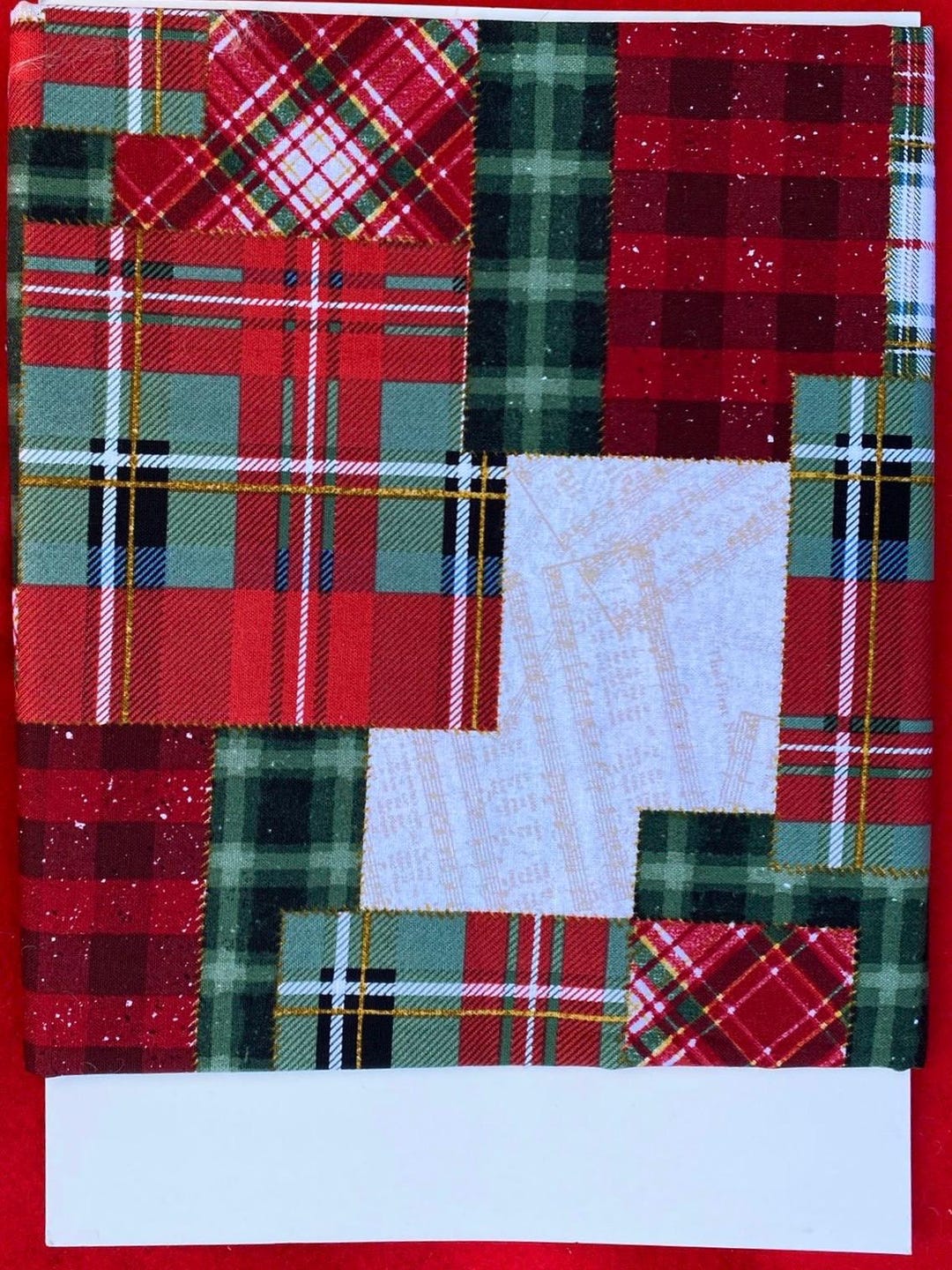 Christmas Red and Green Patchwork Pet Bandana, Holiday Patches Pet ...