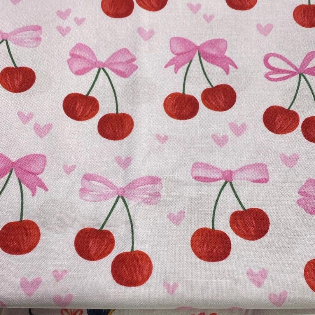 Coquette Cherry and Bow Pet Bandana, Cherries Coquette on Pink Pet ...