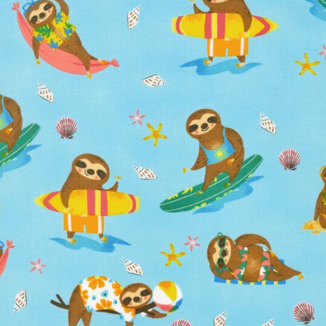 Sloth Beach Summer Pet Bandana, Sloths Surfboard Pet Bandana, Sloth ...