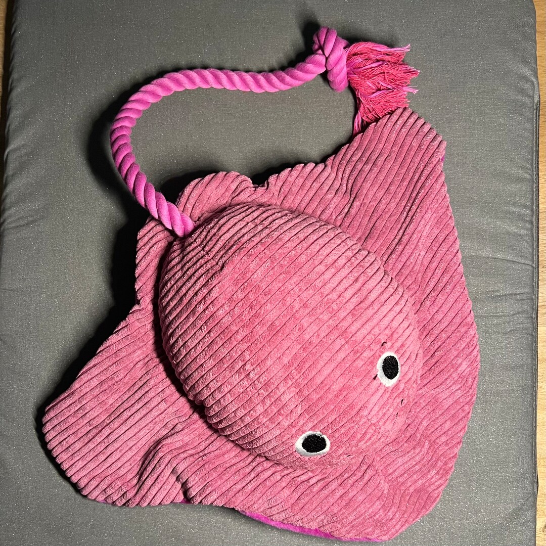 Squeaky Corduroy Manta Ray Dog Toy, Crinkle Me, Squeeze Me, Dog Toy Sea ...