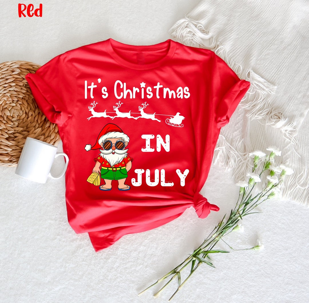It's Christmas in July T-shirt, Santa Beach T-shirt, Beach Summer Party ...