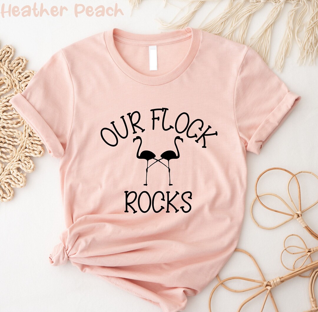 Our Flock Rocks Flamingo, Shirt for Mother, Flamingo T-shirt, Flamingo ...