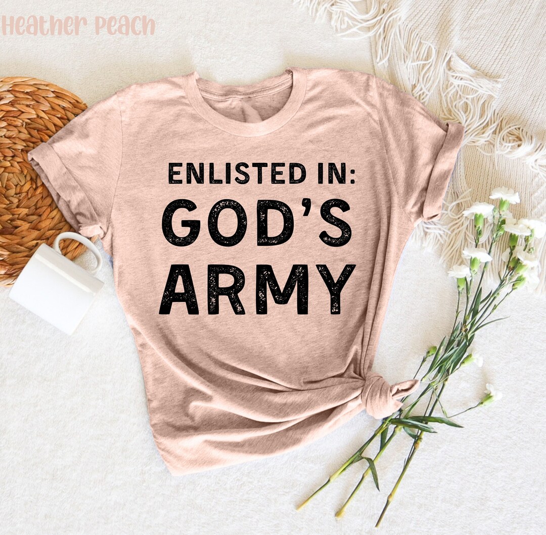 Enlisted in God's Army Tshirt, Faith Cross Shirt, Religious Shirts for ...