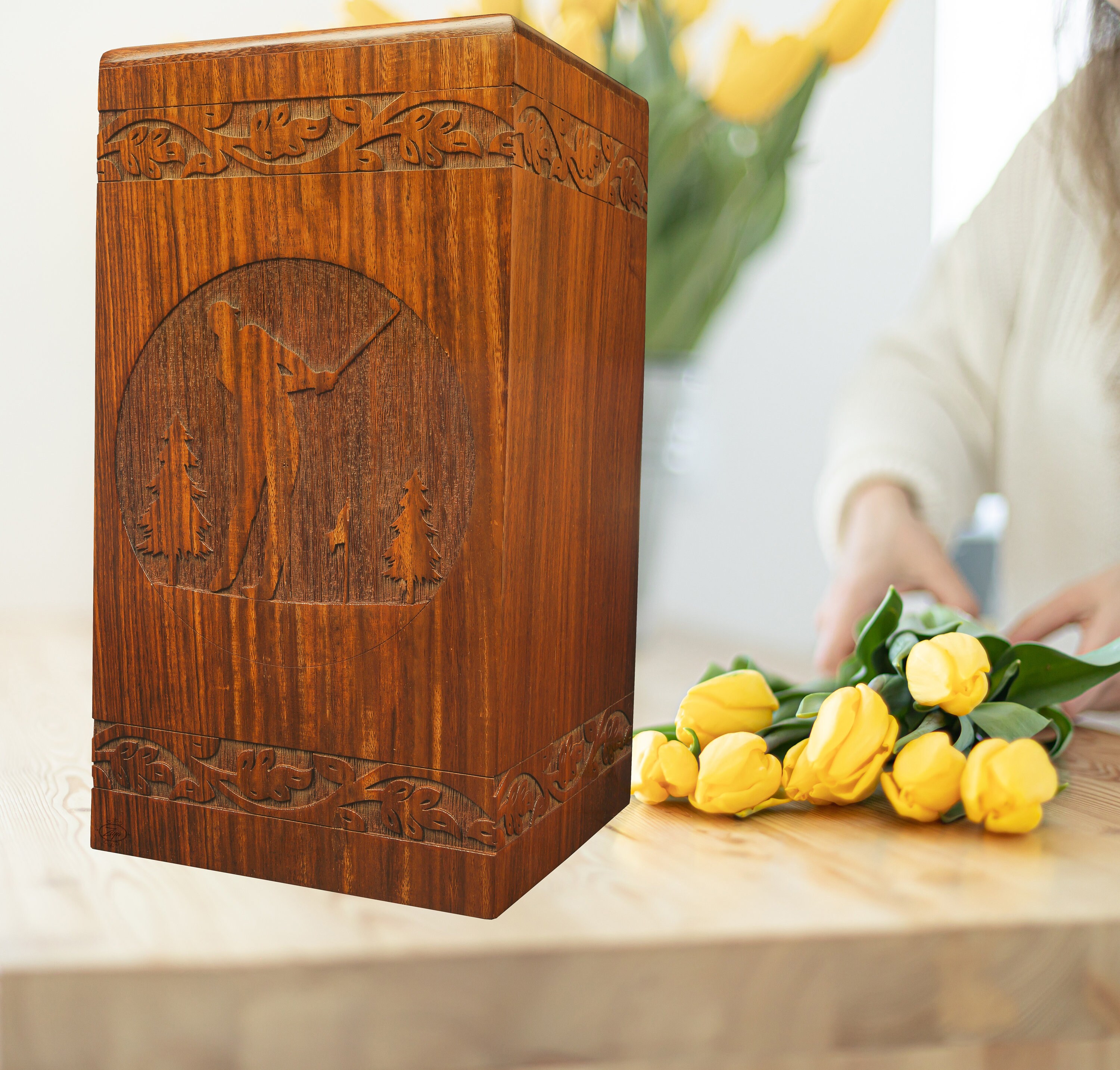 Golf Adult Wood Cremation Urn Box Casket for Human Ashes Men - Etsy