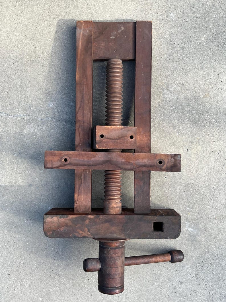 Antique Large-scale Wooden Vise, J. Niederer Los Angeles - Etsy