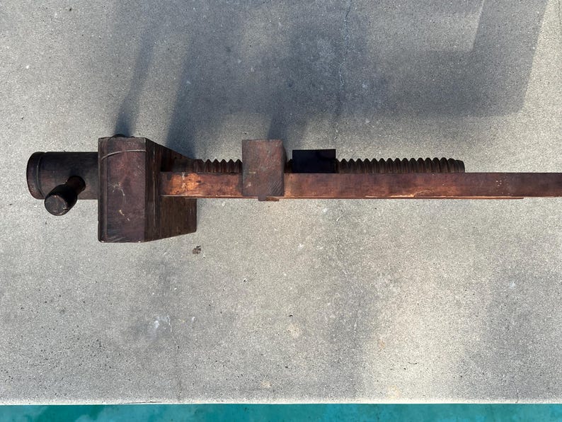 Antique Large-scale Wooden Vise, J. Niederer Los Angeles - Etsy