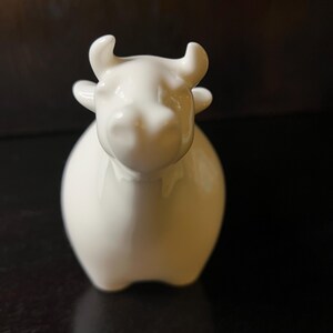 Vintage White Ceramic Glazed Bull - Etsy