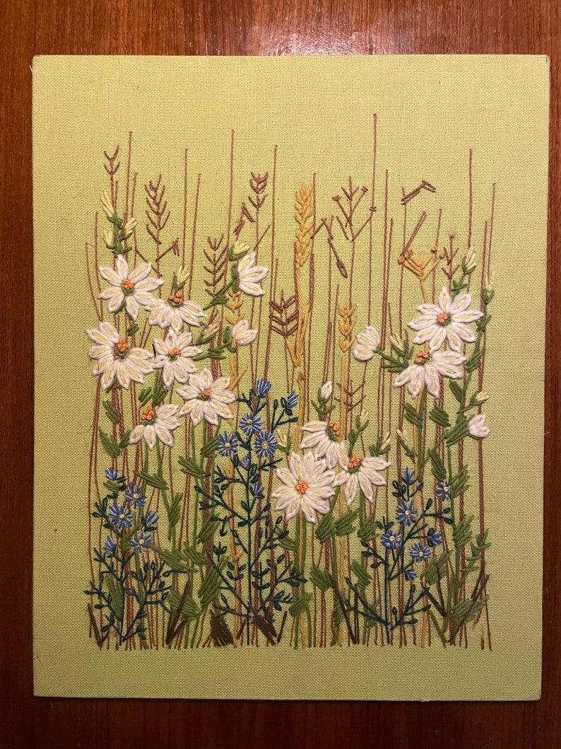Needlework Flower Art unframed - Etsy