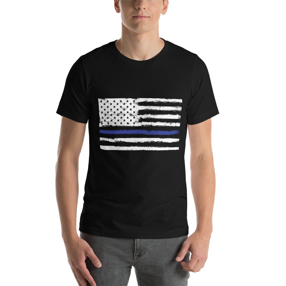 Flag Thin Blue Line T-shirt unisexe à manches courtes - Etsy France