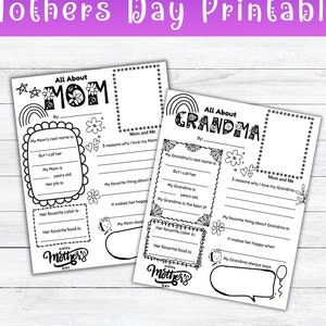 All About Mom Printable Mother’s Day Keepsake All About My Mom Fillable ...