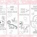 Dino Valentines Coloring Bookmarks Dinosaur Puns Coloring Bookmarks ...