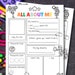 All About Me Preschool 1st Day of School All About Me School Days Back ...