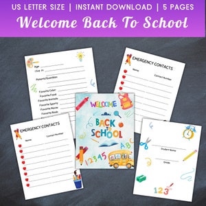 Welcome Back to School Form First Day of School Activity Student ...