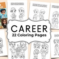 100 Profession Boy Edition Coloring Pages for Kids Adults, Career Job ...