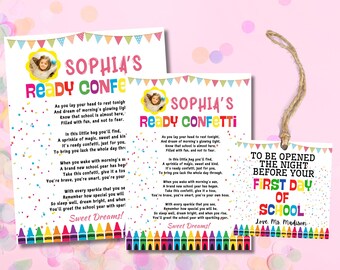 Editable Ready Confetti First Day of School Printable Poem Night Before ...