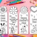 Printable Mothers Day Coloring Bookmark Set 4 Flower Toppers Mom ...