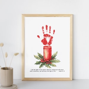 Christmas Candle Handprint Craft Printable Christmas Handprint Art DIY ...